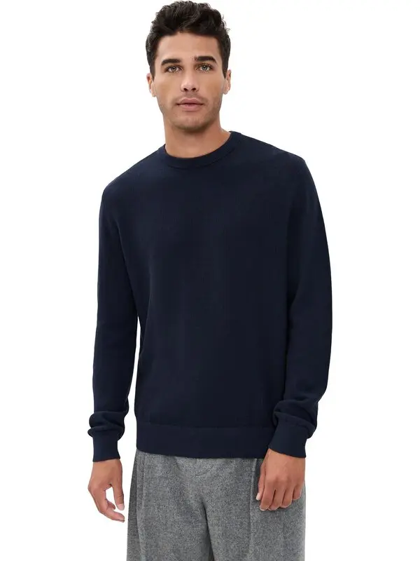 Onia Pique Crewneck Sweater - Midnight