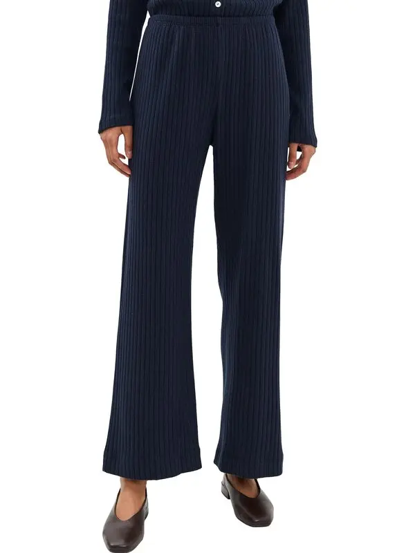 Donni. The Sweater Rib Simple Pants - Navy