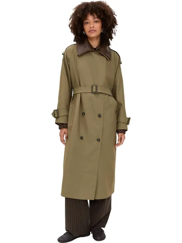 Line & Dot Linden Trench Coat - Khaki