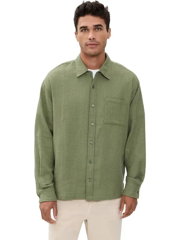 BATHER Waffle Leisure Shirt - Artichoke