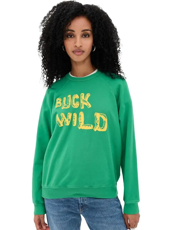 MOTHER Printed French Terry Sweatshirt - Buck Wild