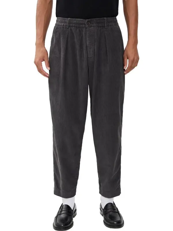 Universal Works Pleated Corduroy Track Pants - Charcoal