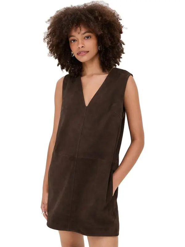SIMONMILLER Fountain Suede Mini Dress - Choco Brown