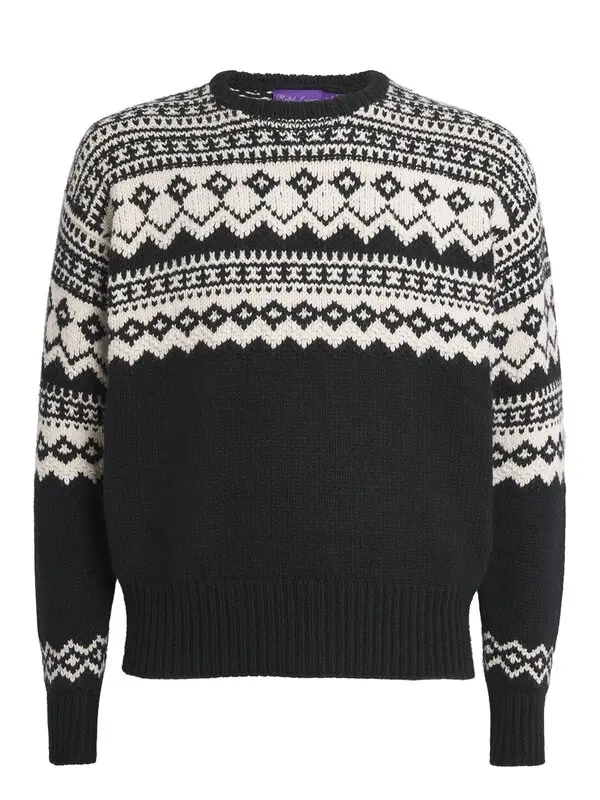 Ralph Lauren Cashmere Jacquard Sweater - Black