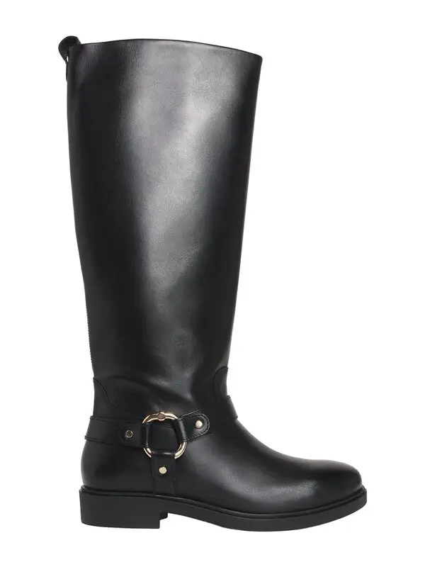Claudie Pierlot Leather Knee-high Biker Boots - Black