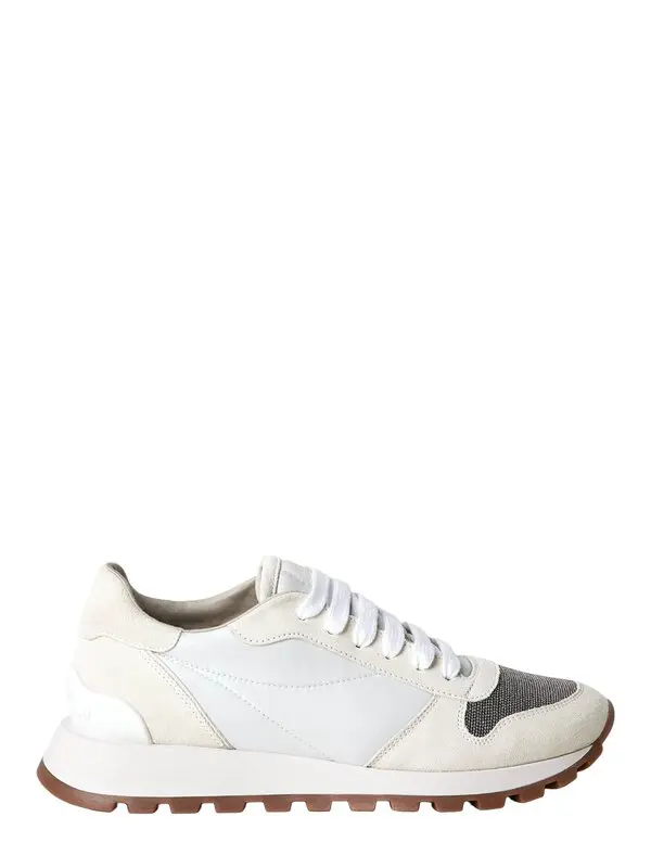 Brunello Cucinelli Suede Technical Sneakers - White