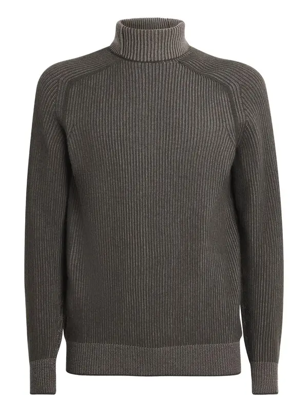 Sease Cashmere Dinghy Rollneck Sweater - Green