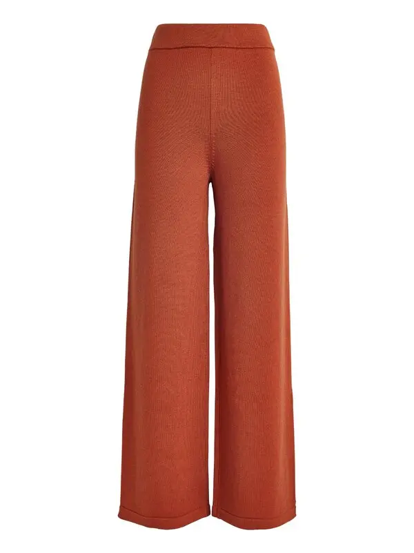 Max Mara Virgin Wool Knitted Trousers - Orange