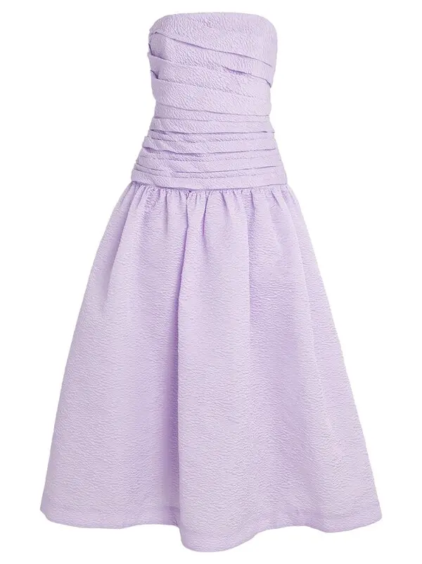 Rachel Gilbert Strapless Sophia Midi Dress - Purple