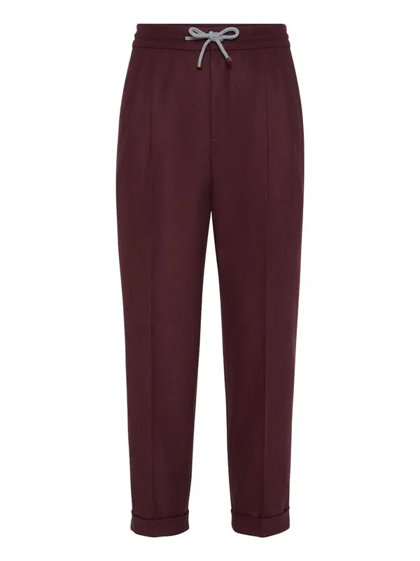 Brunello Cucinelli Drawstring Leisure Trousers - Red