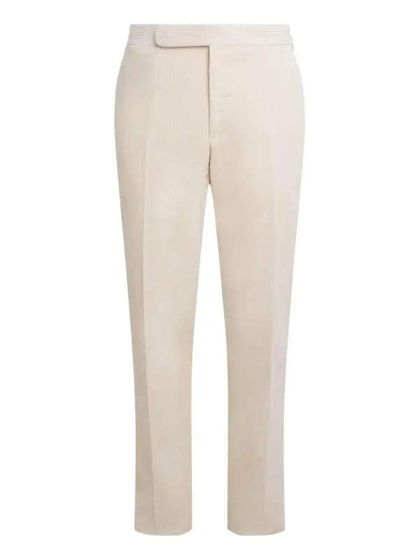 Ralph Lauren Purple Label Cotton Corduroy Straight Leg Trousers - Ivory