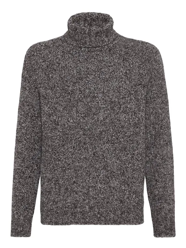Brunello Cucinelli Wool-cashmere Cable Knit Turtleneck - Grey