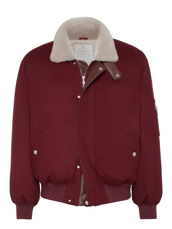 Brunello Cucinelli Wool Down-filled Bomber Jacket - Red