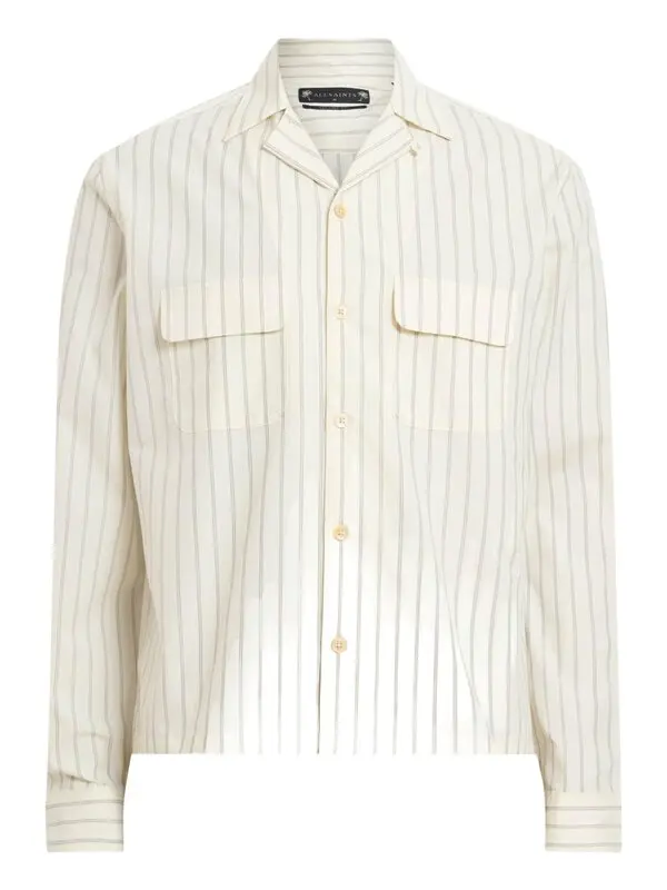 ALLSAINTS Organic Cotton Stripe Stanley Shirt - White