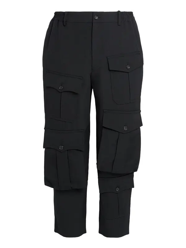 Comme Des Garçons Wool Straight Trousers - Black