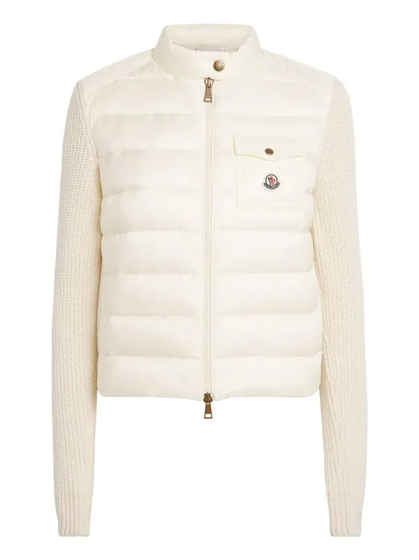 Moncler Down Padded Cardigan - White