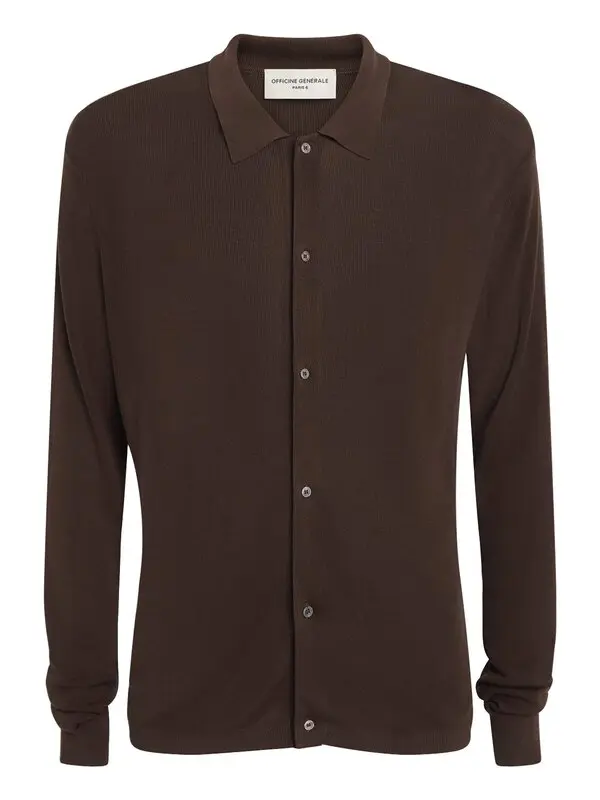 Officine Générale Collared Cardigan - Brown