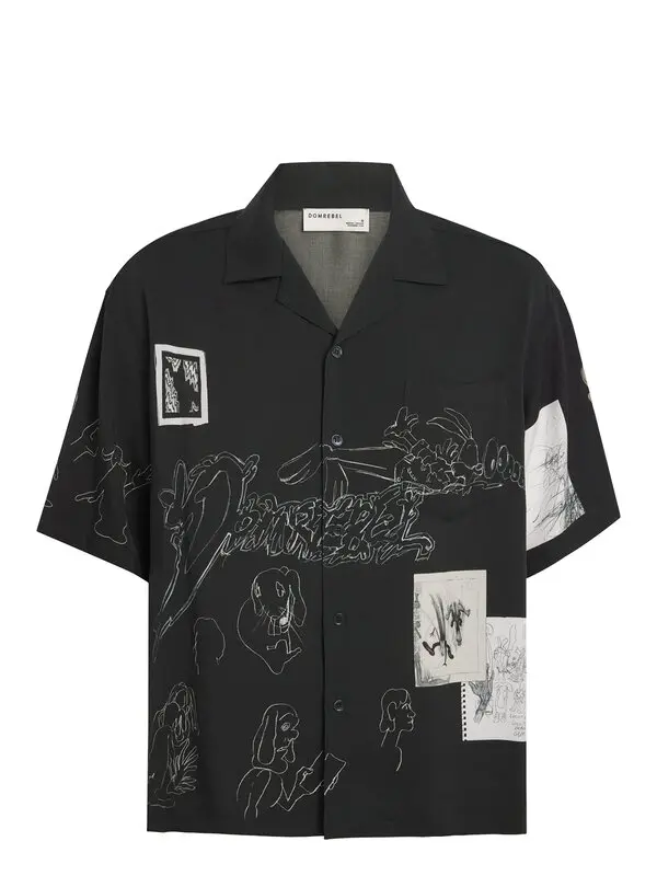 DOMREBEL Cotton Assemblage Shirt - Black
