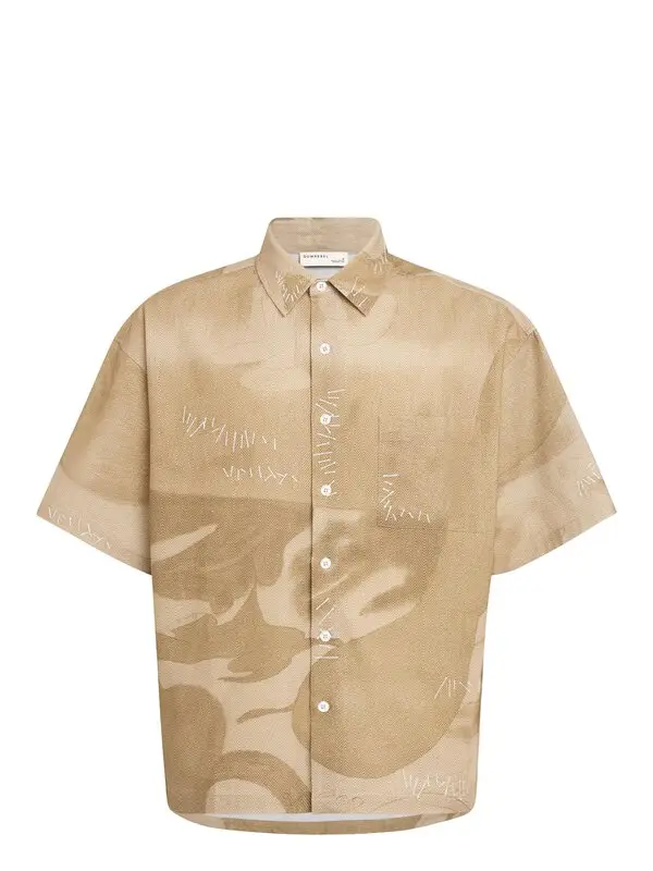 DOMREBEL Exposed Stitching Shirt - Beige