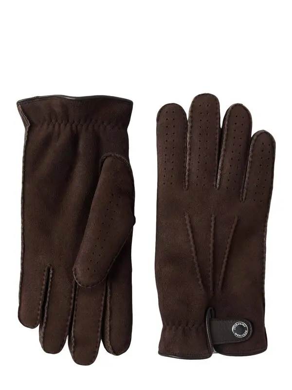 Brunello Cucinelli Suede Shearling Gloves - Brown