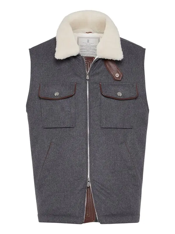Brunello Cucinelli Wool Down Gilet - Grey