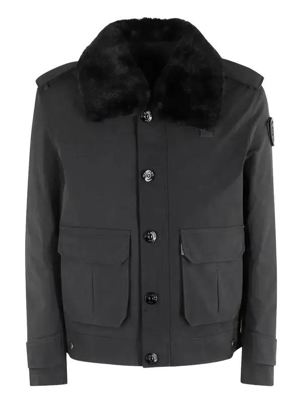 BLAUER. Fur-collar Button-fastening Jacket - Black