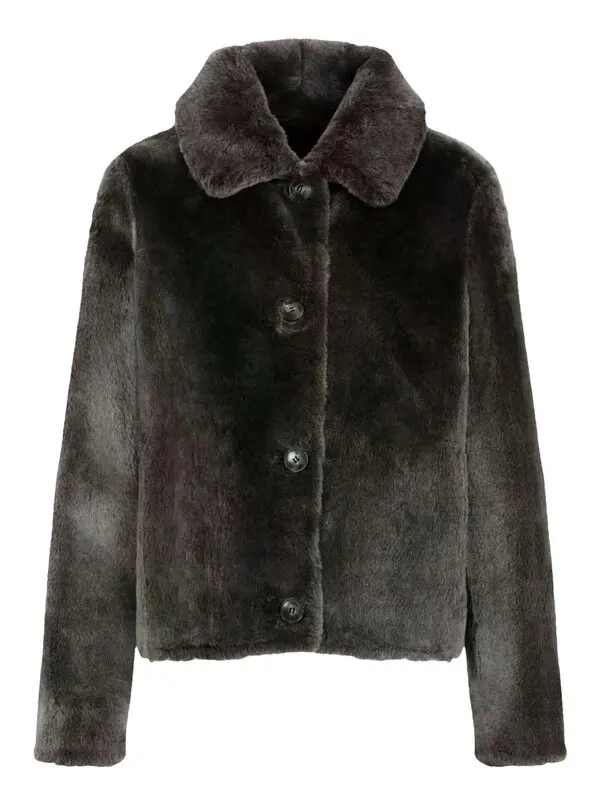 YVES SALOMON Faux Fur Jacket - Grey