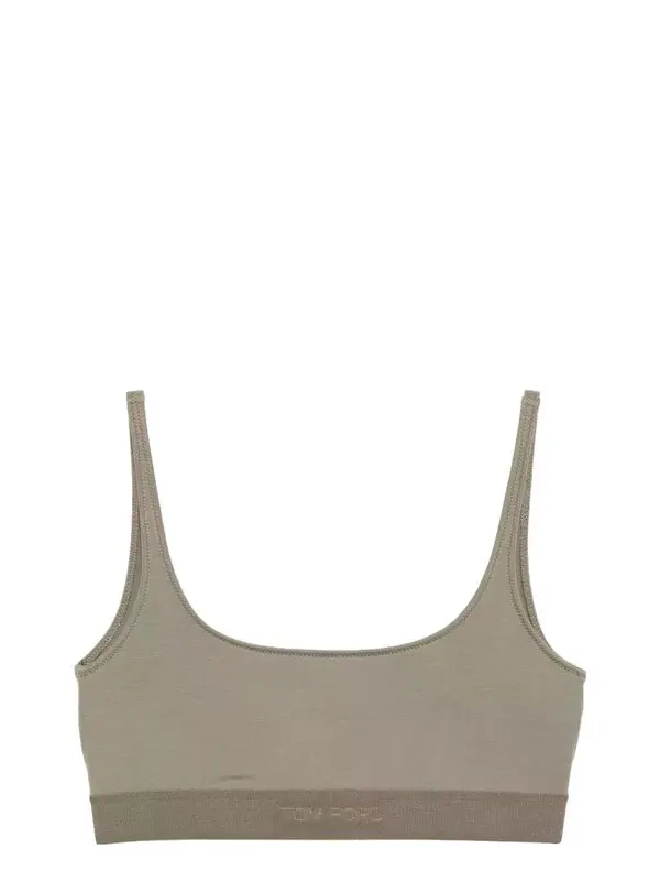 TOM FORD Logo-embroidered Bra - Green
