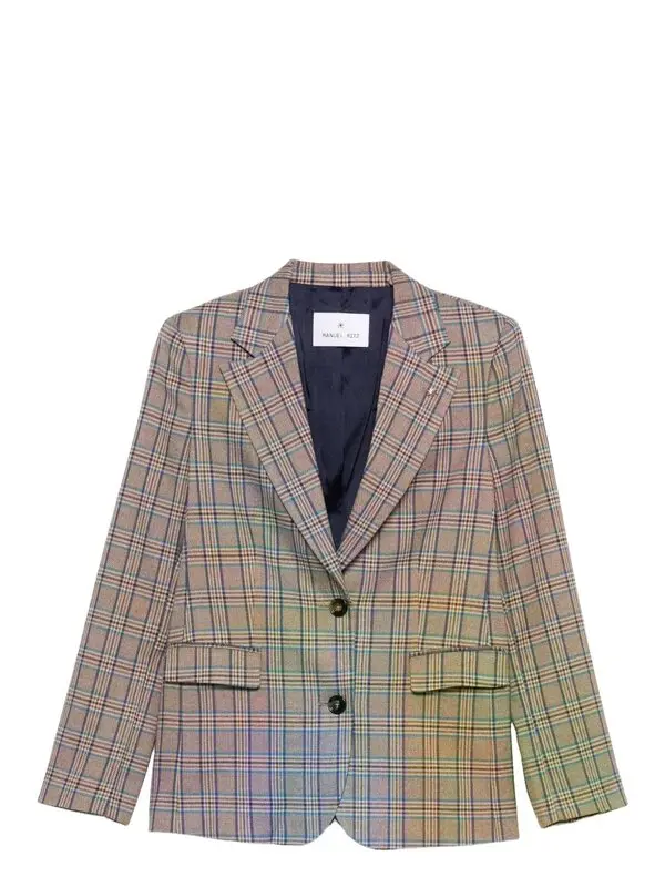 MANUEL RITZ Check-print Blazer - Brown