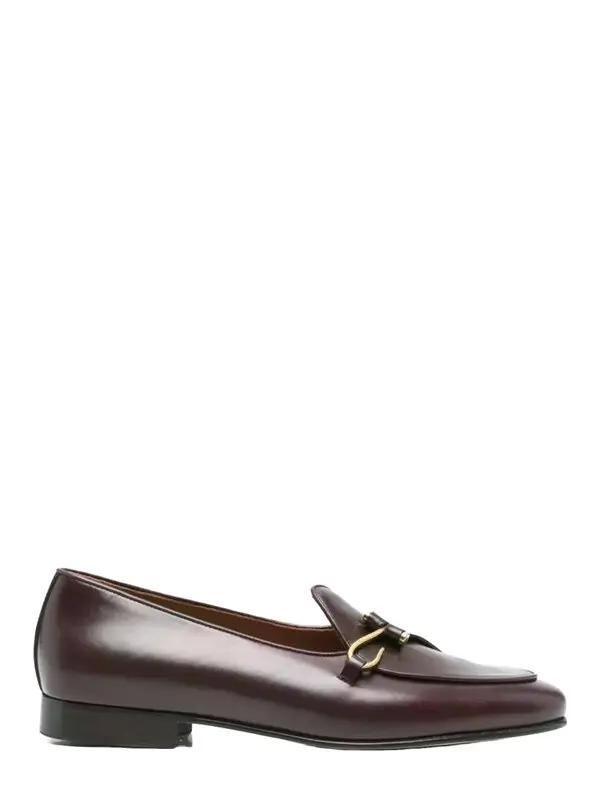 EDHEN MILANO Metal Buckle Suede Loafers - Brown