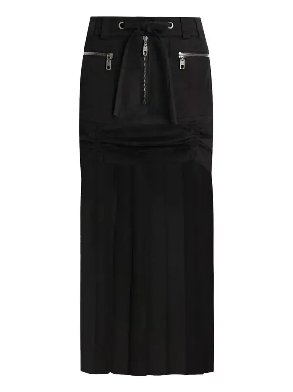 Dolce & Gabbana Pleated Zip-detailed Skirt - Black
