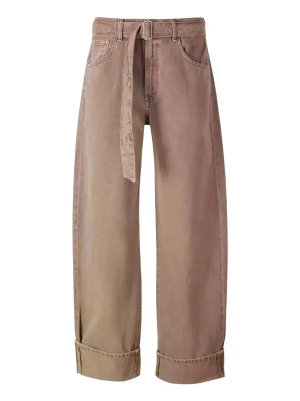 AGOLDE Wide-leg Cuffed Jeans - Brown