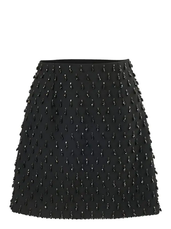 Carolina Herrera Embellished Tailored Mini Skirt - Black