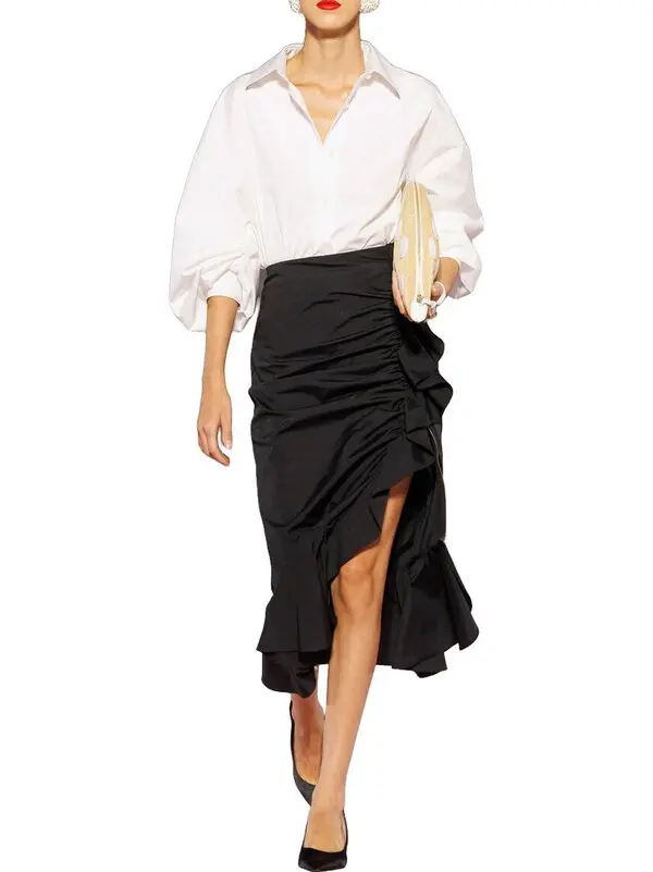 Carolina Herrera Stretch-cotton Poplin Shirt - White