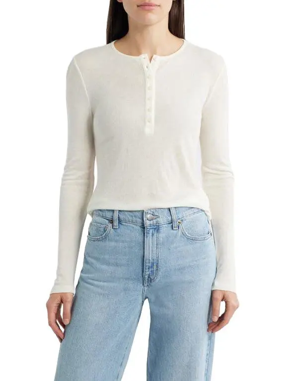 MAVI Long Sleeve Henley - Marshmallow