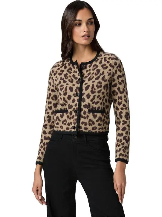 Paige Oberon Leopard Print Merino Wool Cardigan - Floral / Multicolor