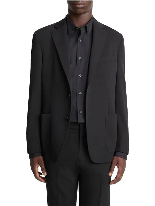 Vince Stretch-wool Relaxed Sport Coat - Black