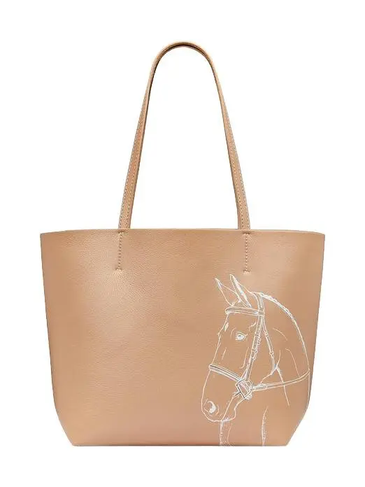 Gigi New York Hunter Horse Tote With Wristlet - Natural