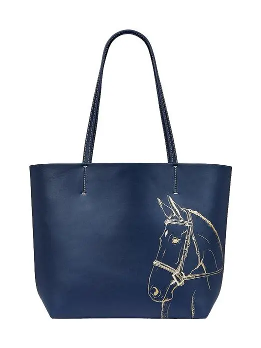 Gigi New York Hunter Horse Tote With Wristlet - Natural