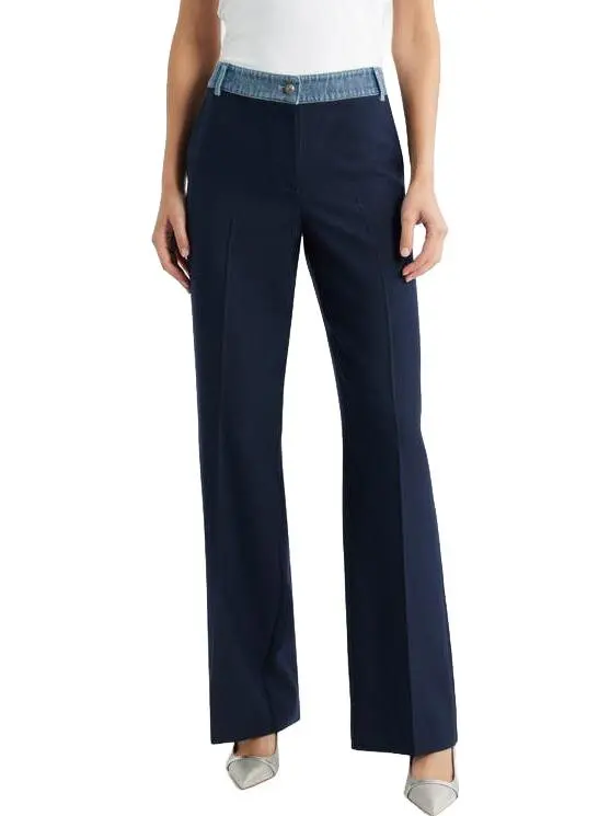 Kobi Halperin Poe Denim Contrast Pants - Navy
