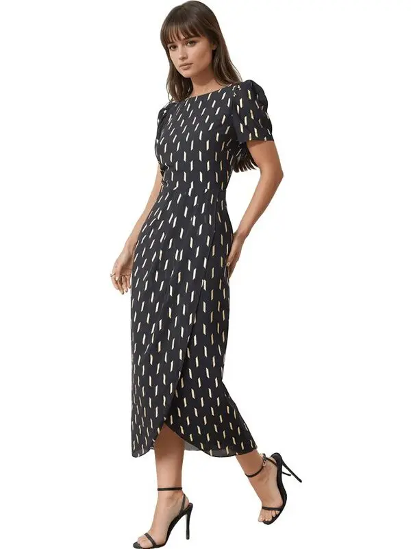 Yumi Kim Bristol Foil Print Midi Dress - Metallic