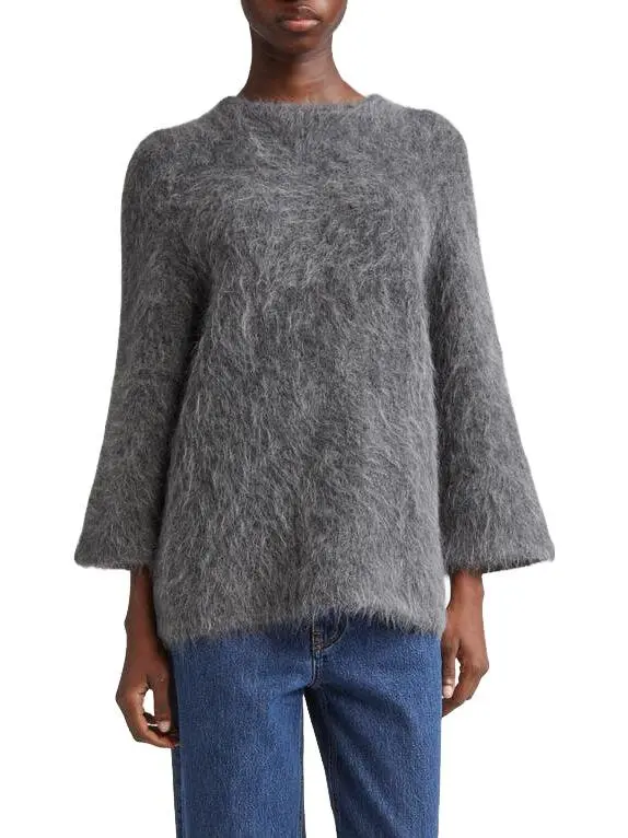 Loulou De Saison Mae Alpaca Blend Sweater - Anthracite Melange