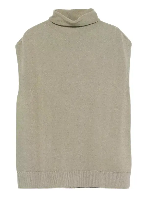 Antonelli Firenze Roll-neck Sleeveless Top - Green