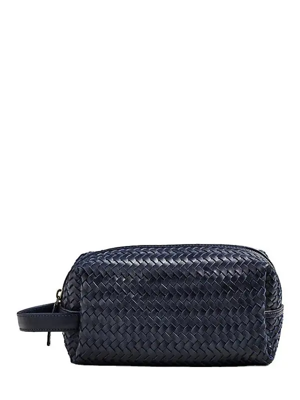 BEMBIEN Woven Leather Pouchette - Navy