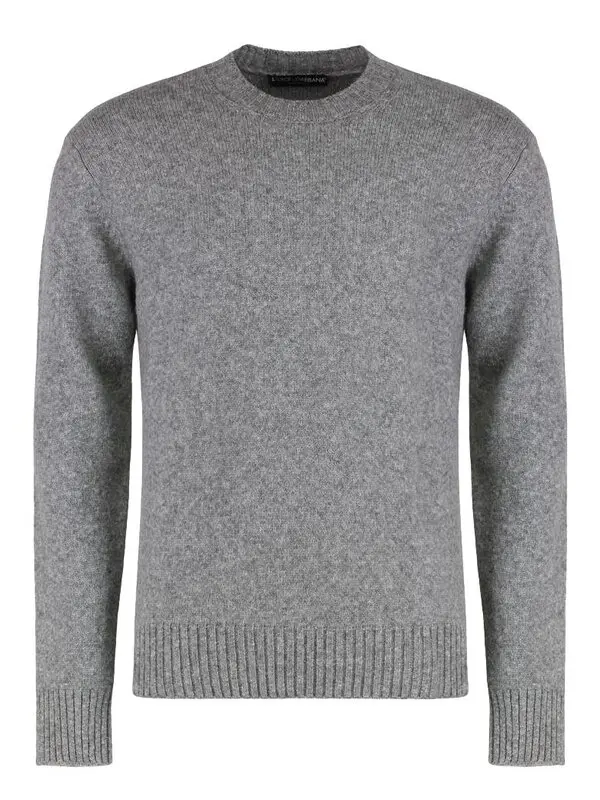 Dolce & Gabbana Round Neck Wool-blend Sweater - Grey