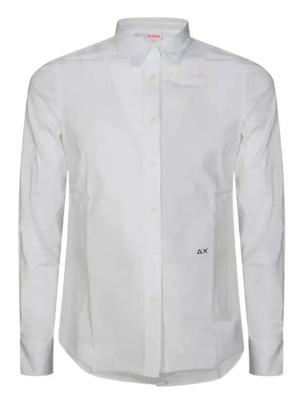 SUN 68 Long Sleeve Button Down Shirt - White