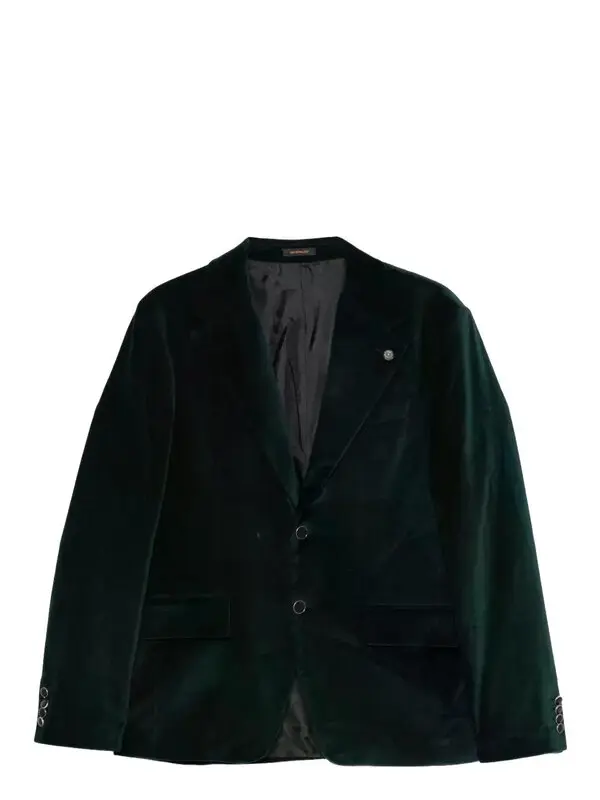 OFFICINA36 Velvet Two-button Blazer - Green