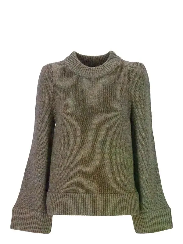 MADELEINE THOMPSON Wool Blend Crewneck Sweater - Brown
