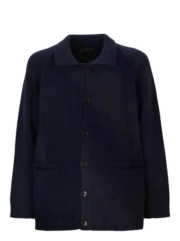 OFFICINA36 Buttoned Raglan-sleeves Cardigan - Blue