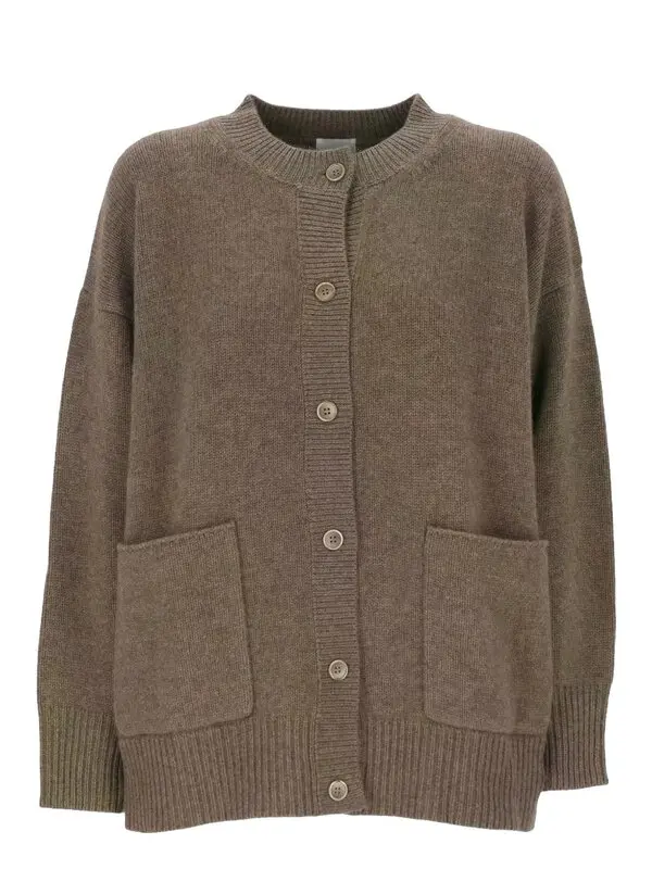 MADELEINE THOMPSON Wool Blend Cardigan - Brown